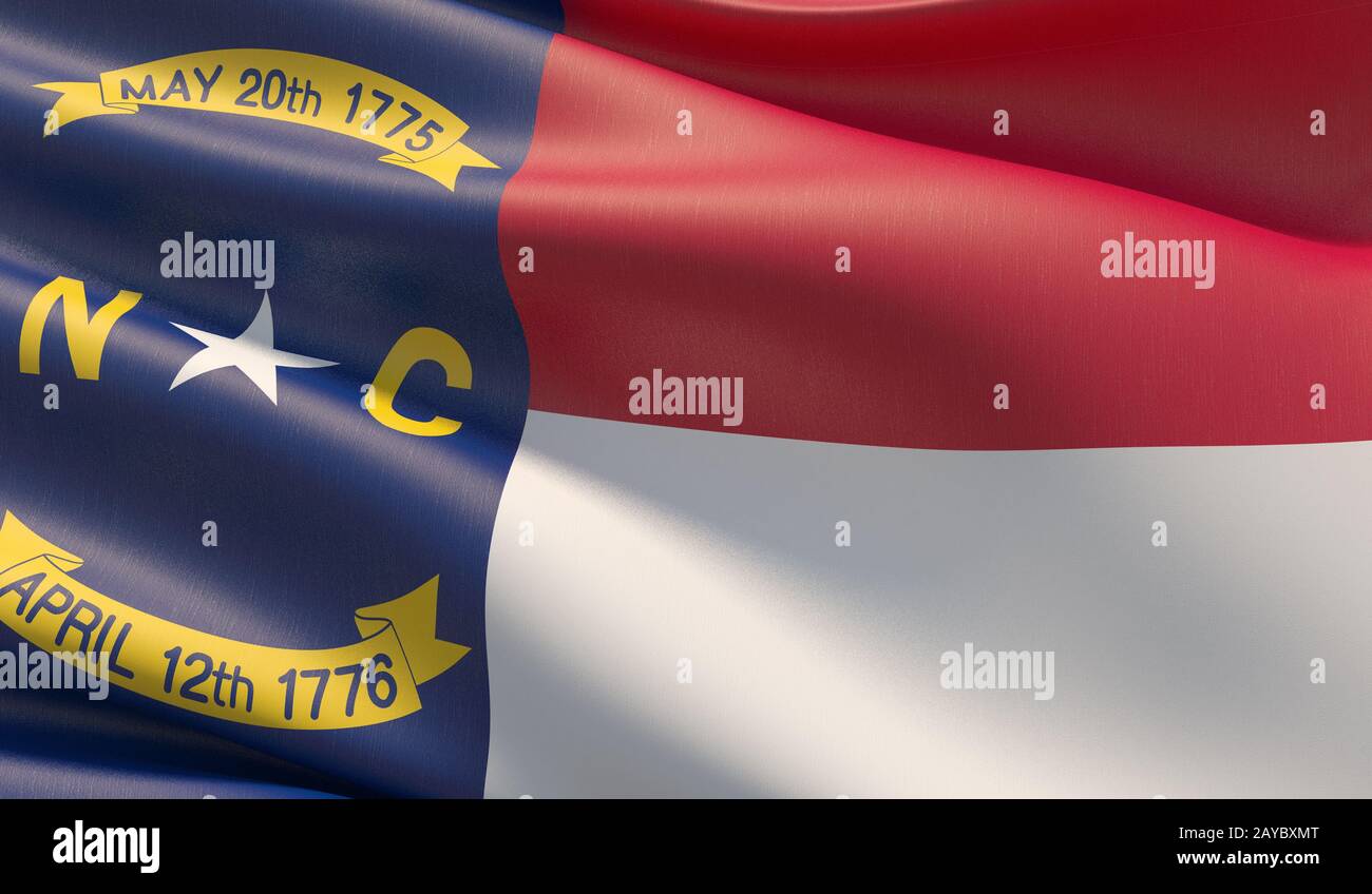 High resolution close-up Flag of North Carolina - United States of ...