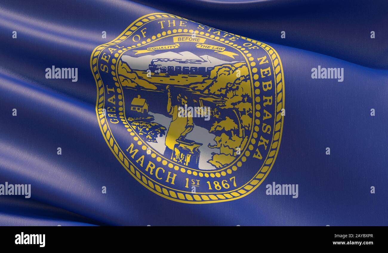 High resolution close-up Flag of Nebraska - United States of America ...