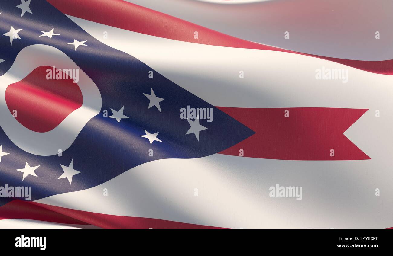 High resolution close-up Flag of Ohio - United States of America states ...