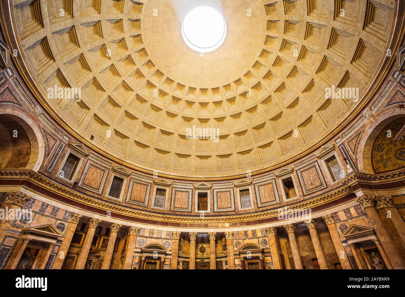 Wide view under the famous Pantheon's dome. Rome, Italy Stock Photo - Alamy