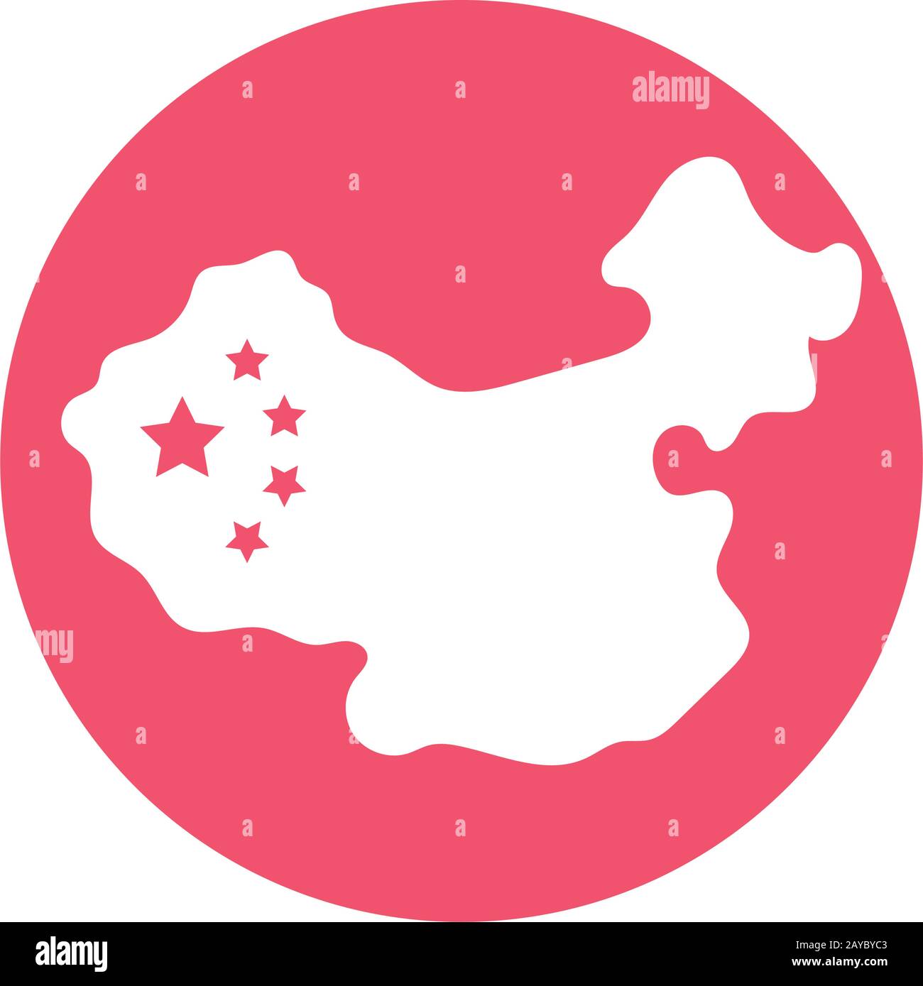 china map icon over white background, block style and colorful design ...