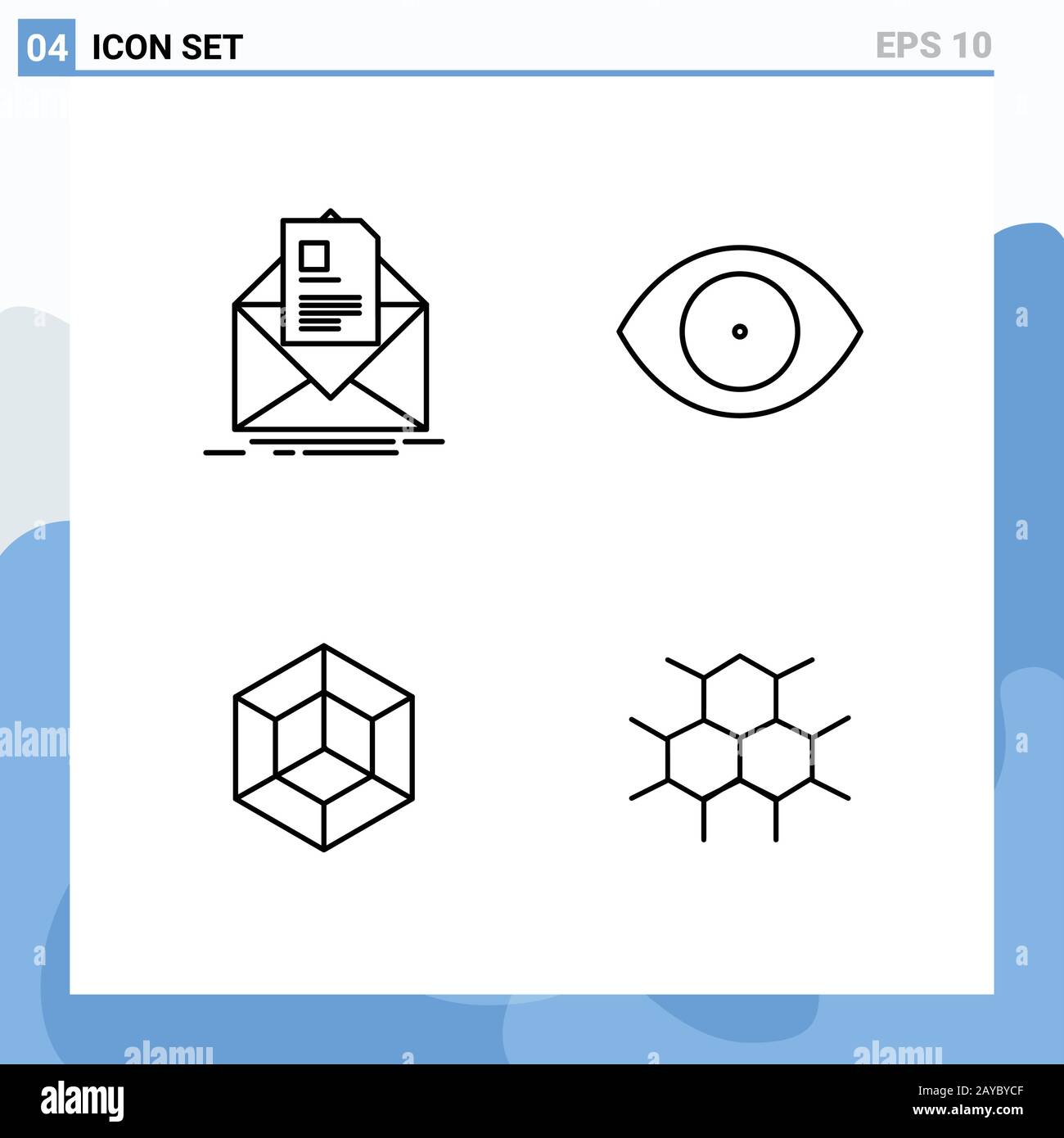 Modern 4 Line style icons. Outline Symbols for general use. Creative ...