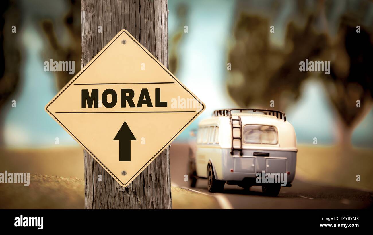 Street Sign to Moral Stock Photo - Alamy