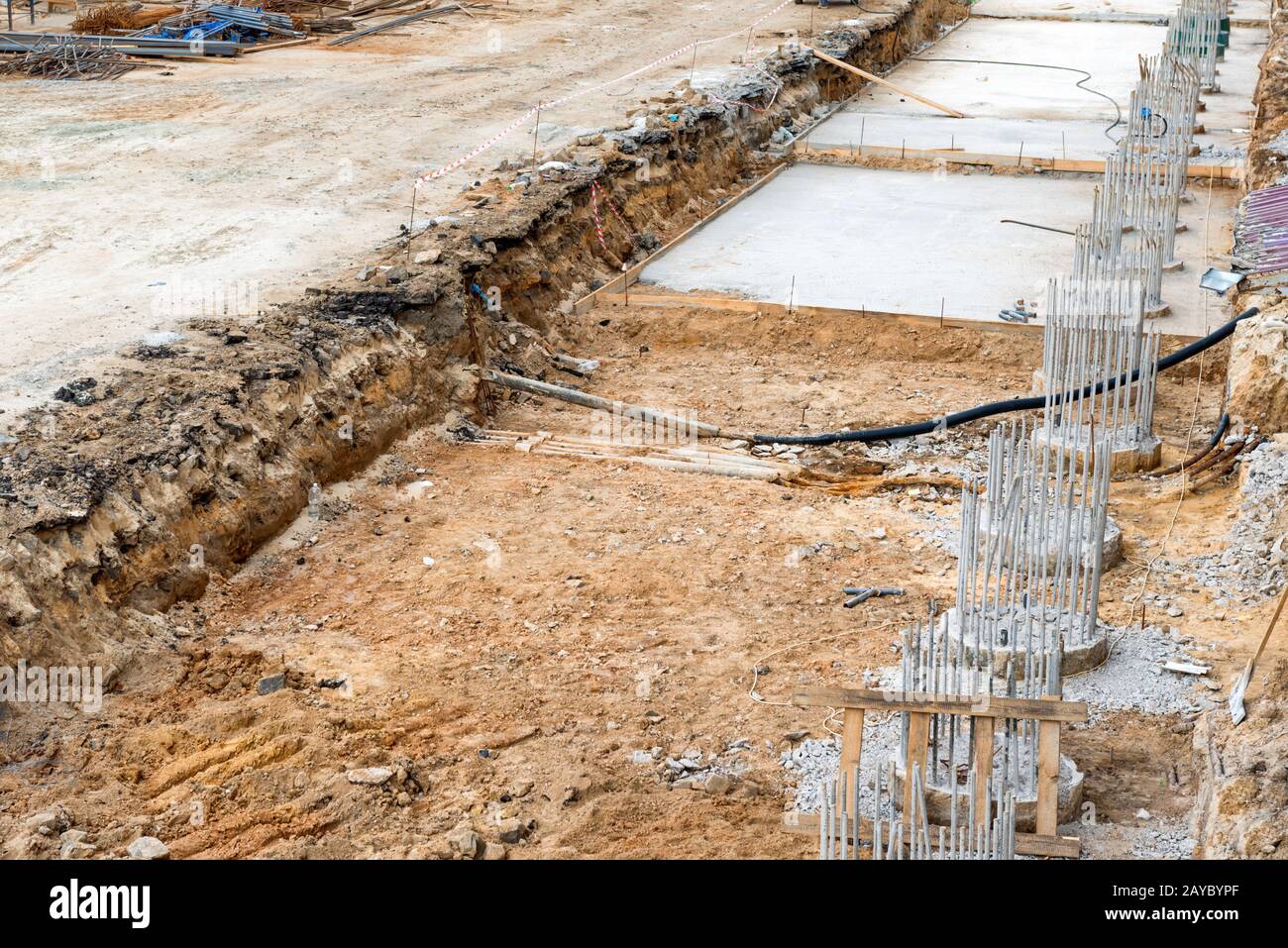 Construction site with building column Stock Photo - Alamy