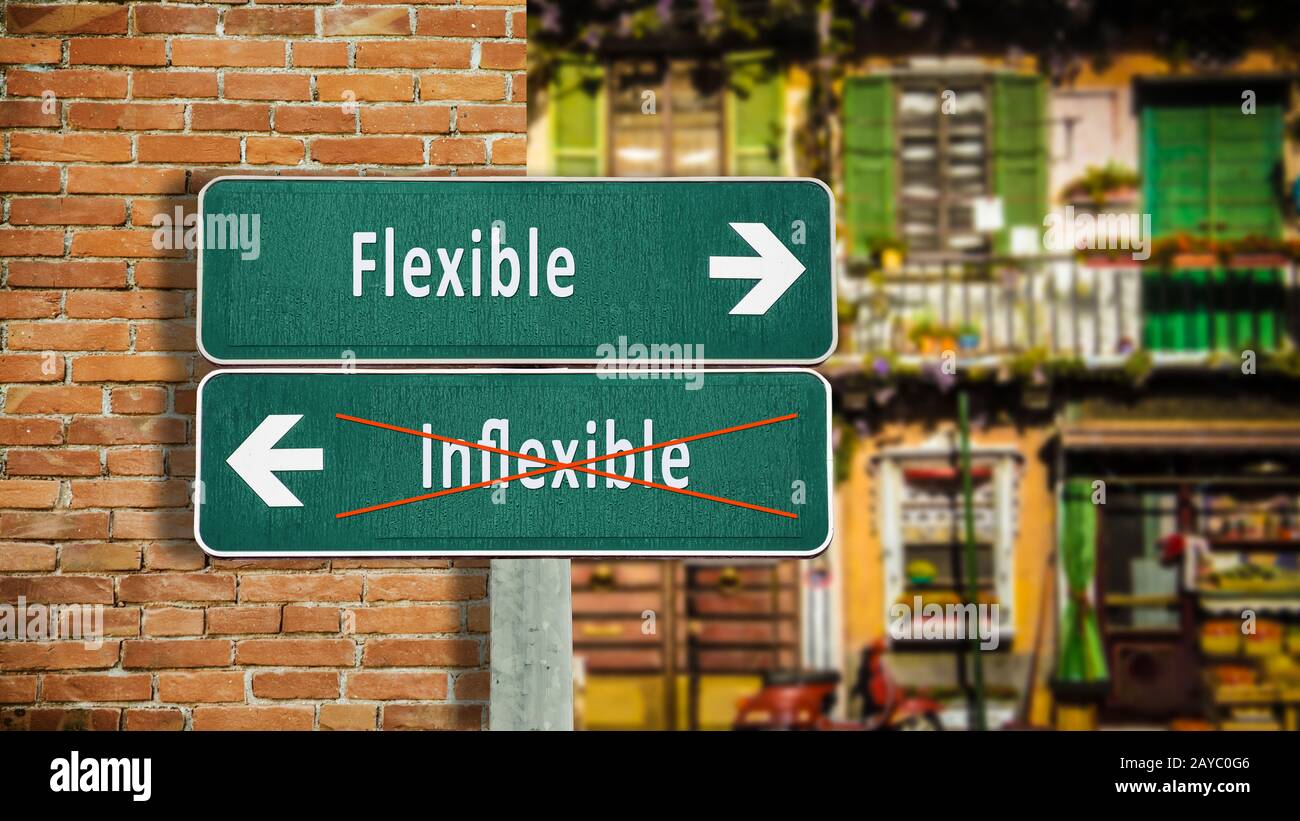 Street Sign Flexible versus Inflexible Stock Photo - Alamy