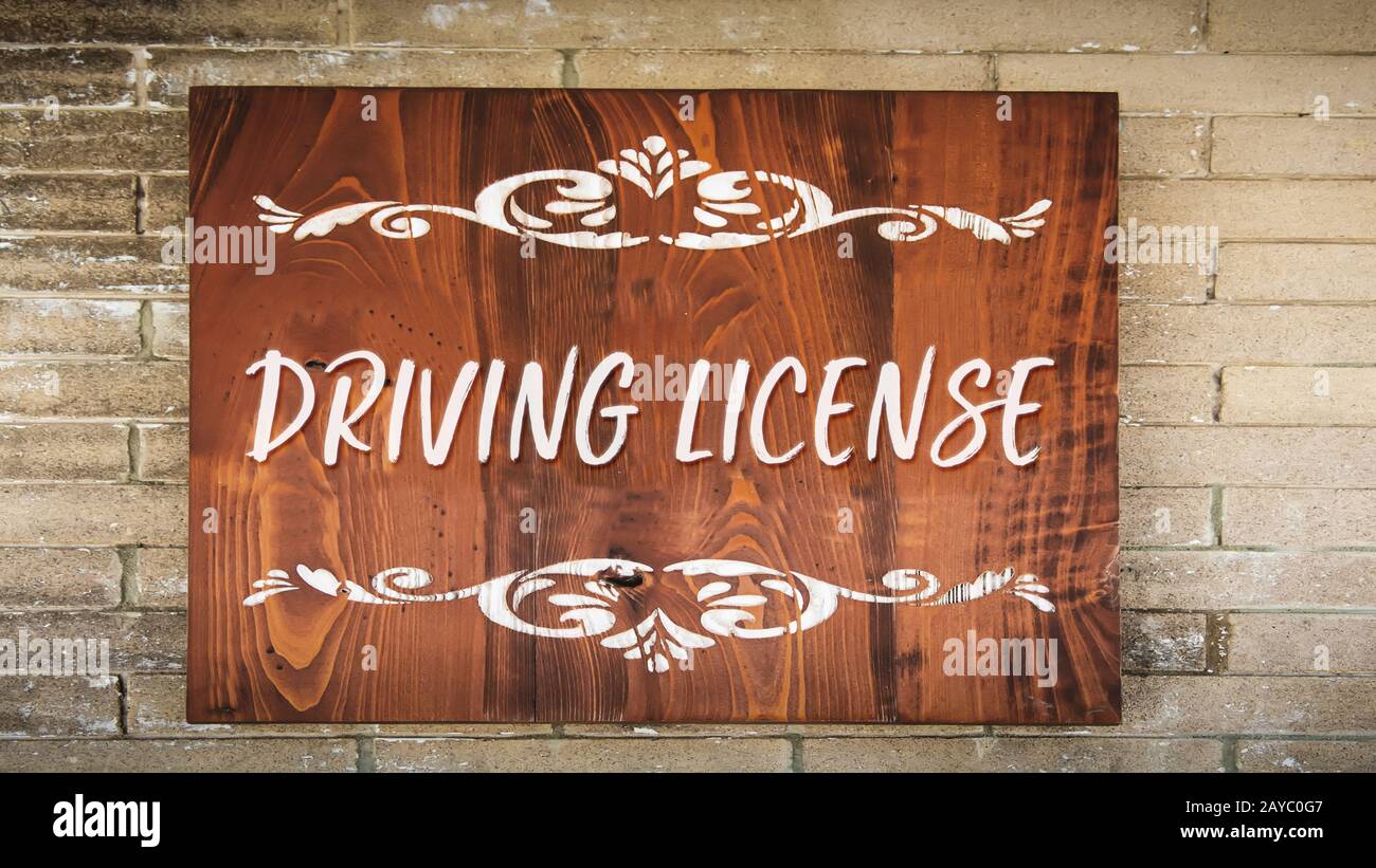 Street Sign DRIVING LICENSE Stock Photo - Alamy