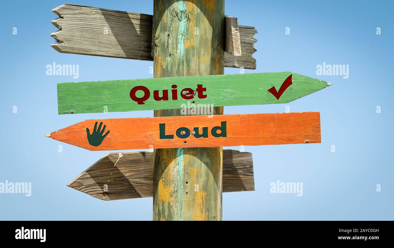 Silence or noise road sign hi-res stock photography and images - Alamy