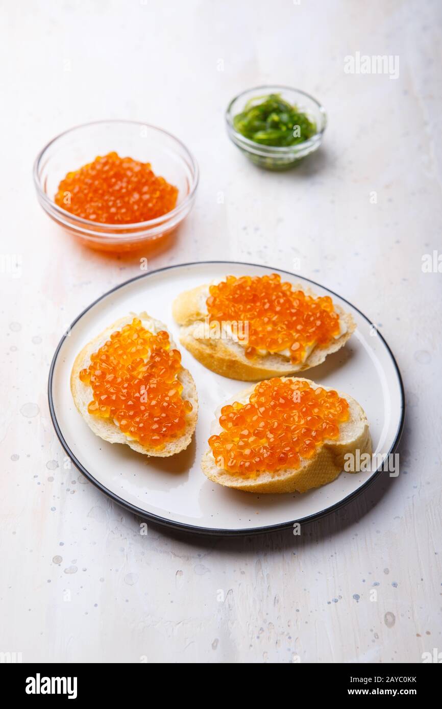 Red salmon caviar Stock Photo - Alamy