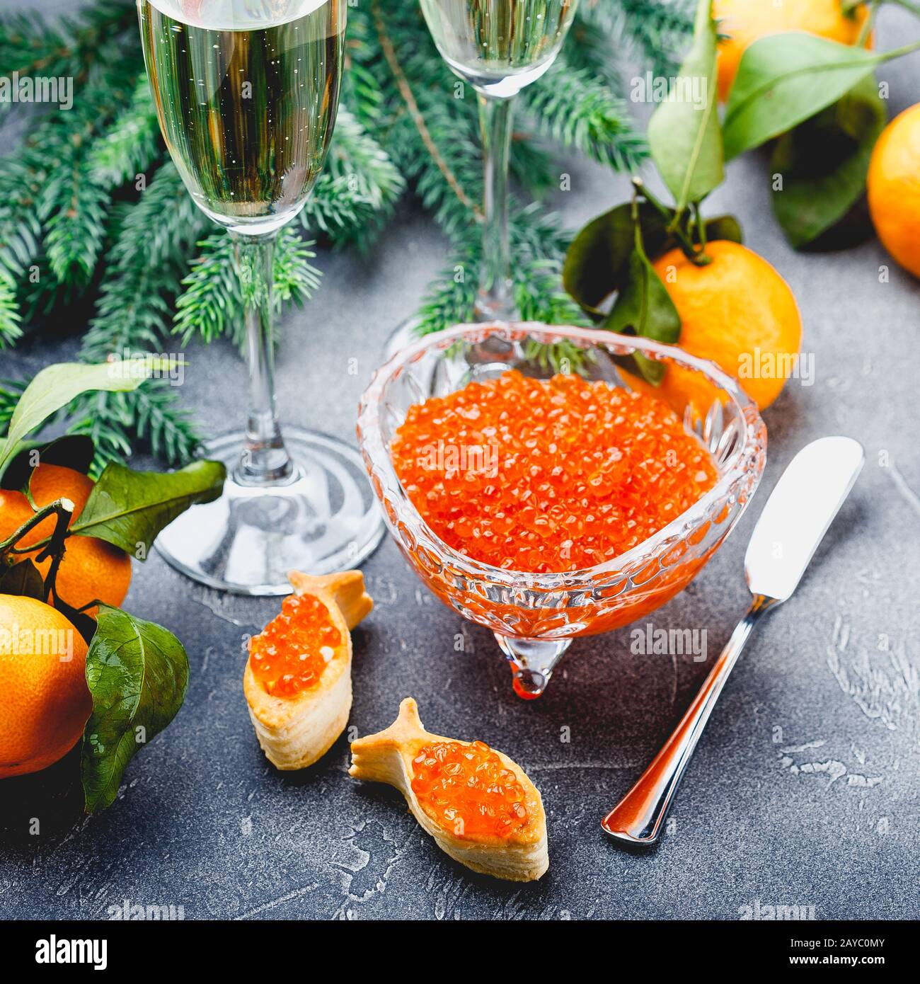 Canapes salmon red caviar hi-res stock photography and images - Alamy