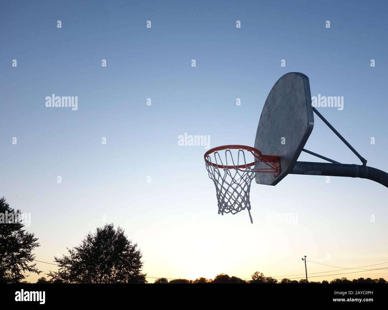 Outdoor basketball hoop Stock Photo - Alamy