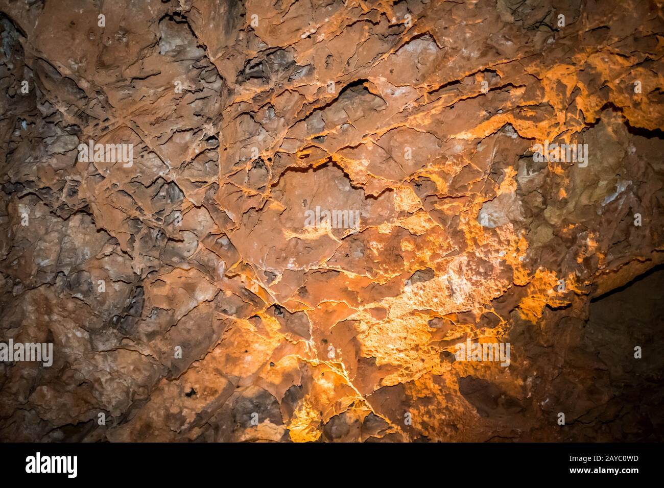 A Boxwork geological formation of rocks in Wind Cave National Park ...