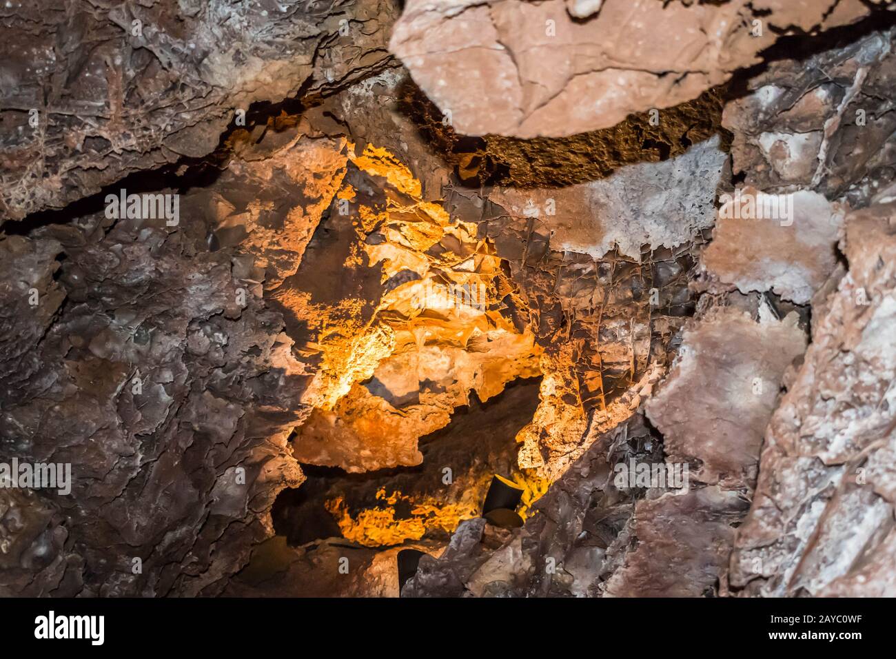 A Boxwork geological formation of rocks in Wind Cave National Park ...