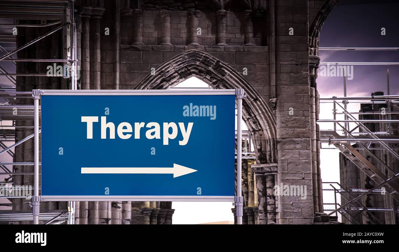 Street Sign to Therapy Stock Photo - Alamy