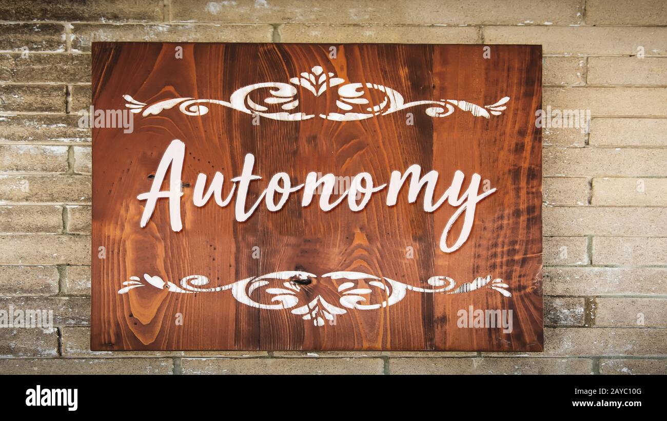 Street Sign to Autonomy Stock Photo - Alamy