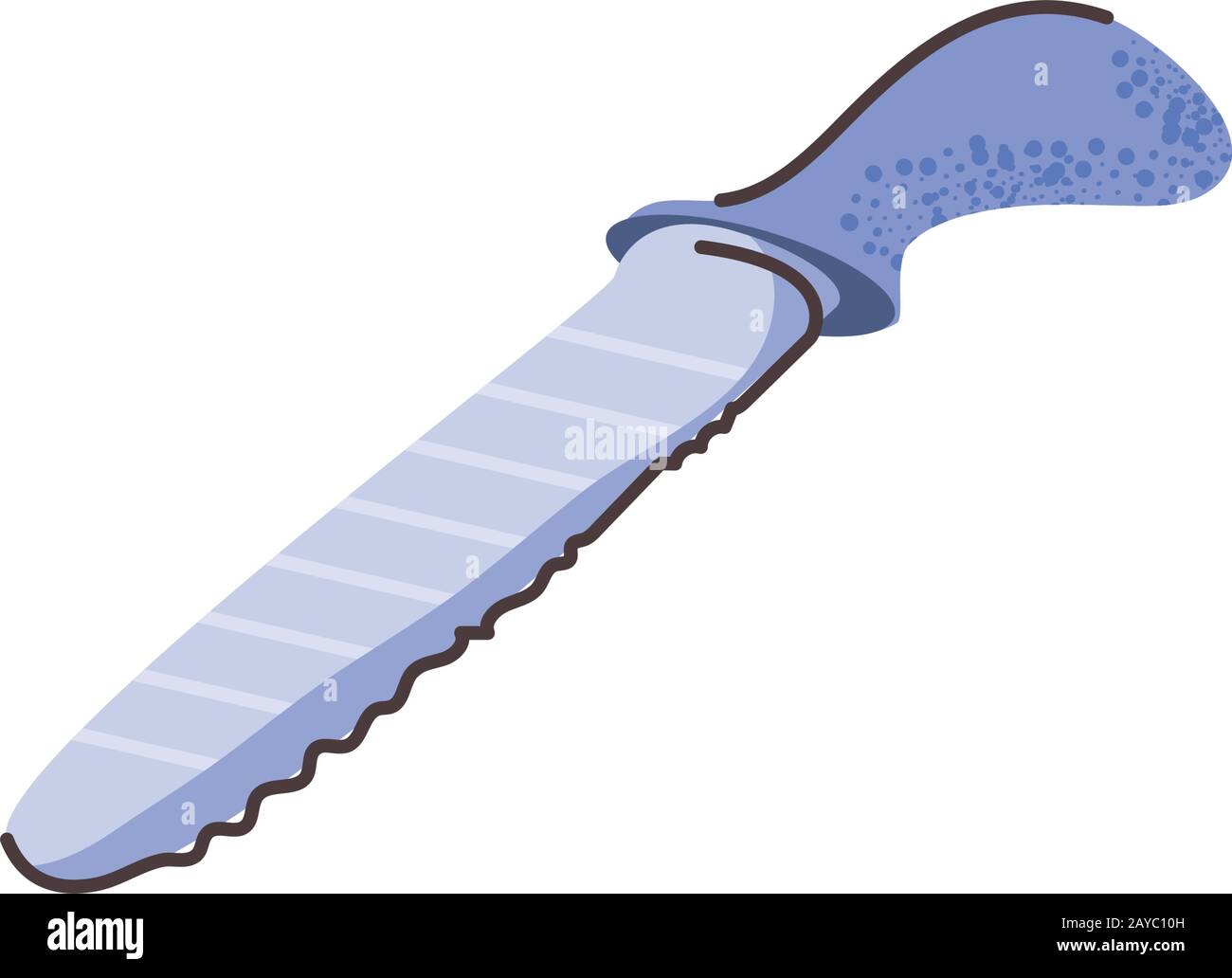 kitchen bread knife icon over white background, flat and colorful ...