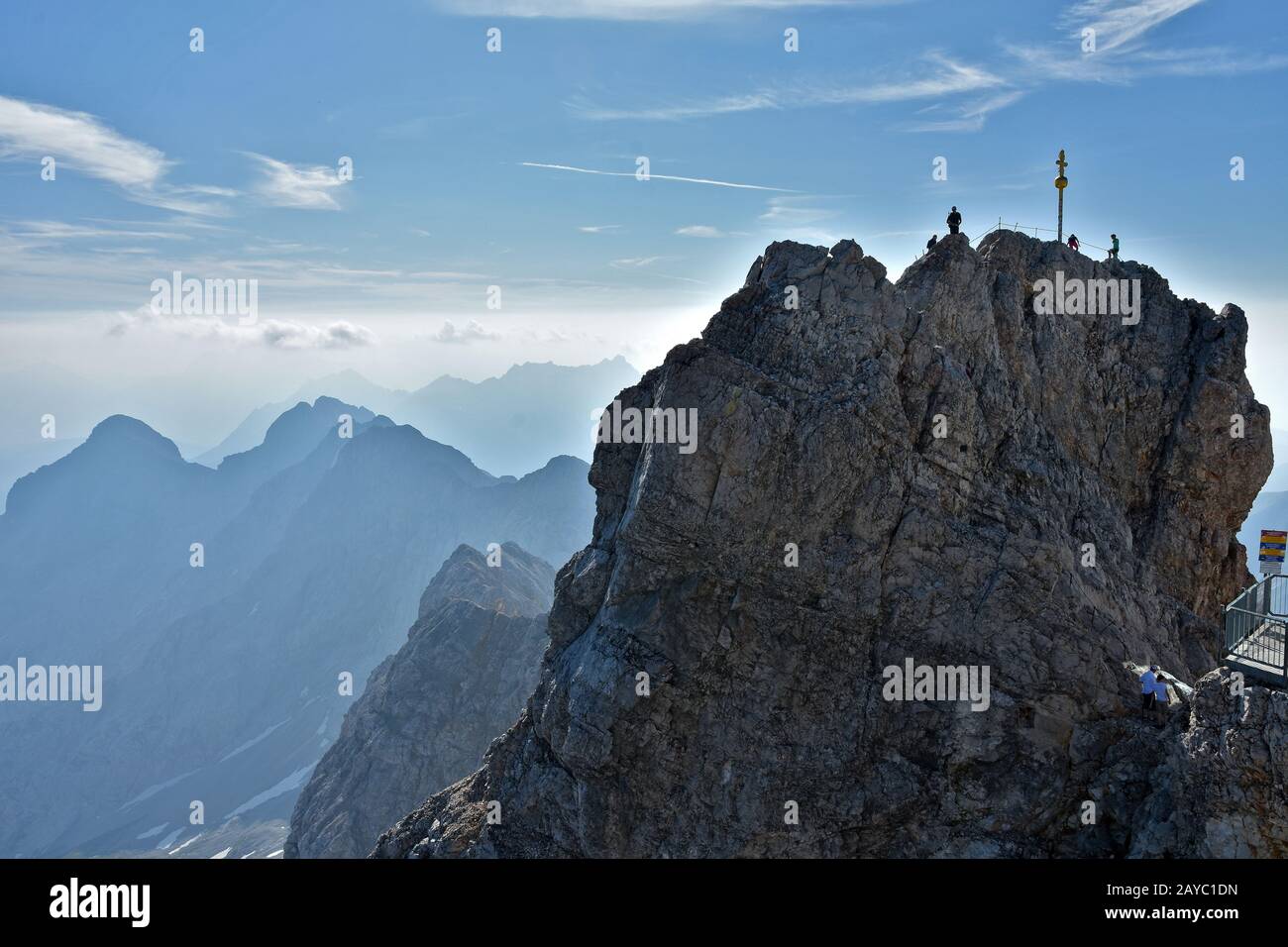 Zugspitze peak with summit cross hi-res stock photography and images ...