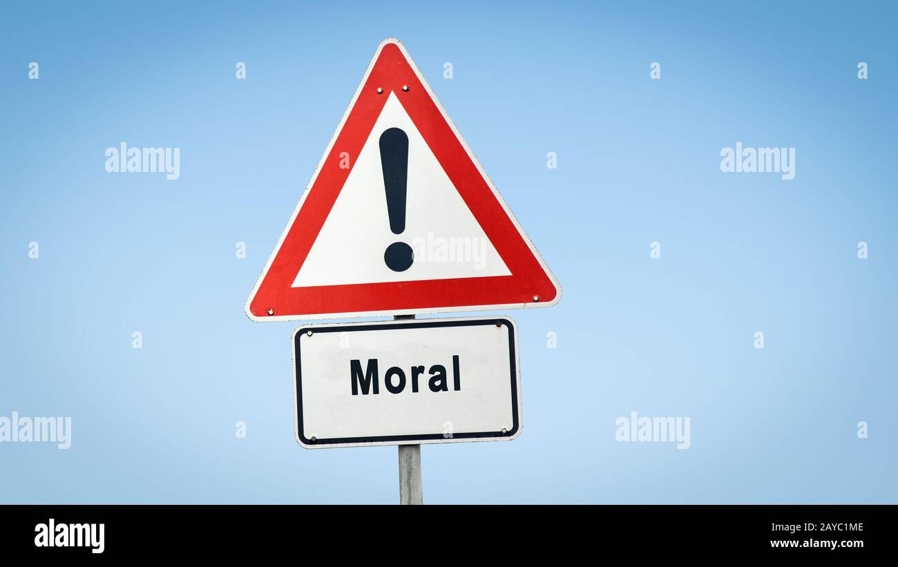 Street Sign to Moral Stock Photo - Alamy