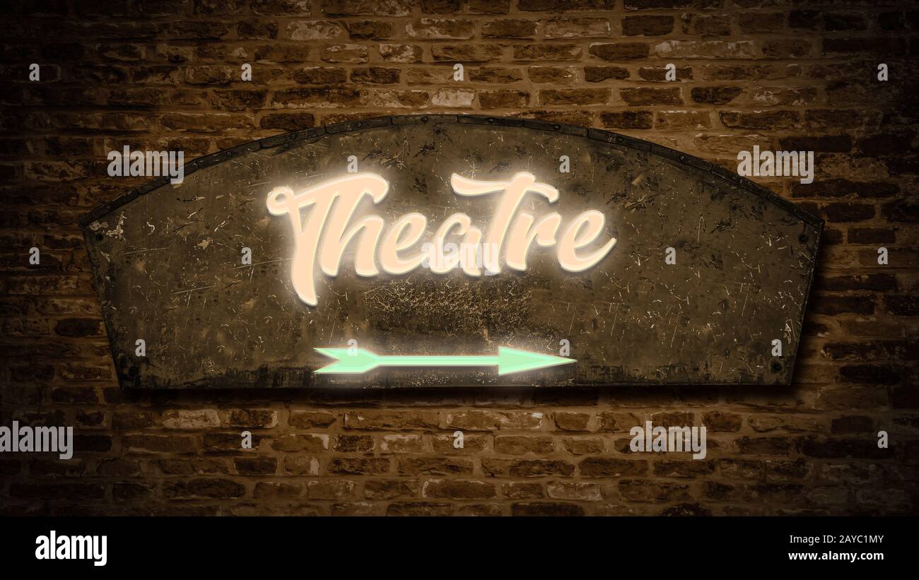 Open air theatre direction sign hi-res stock photography and images - Alamy