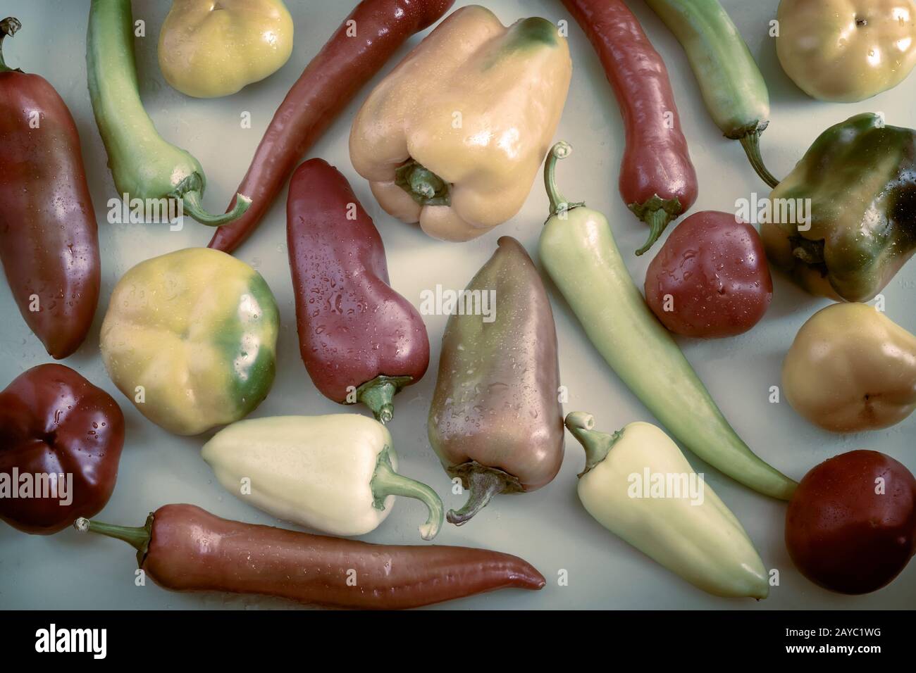 Ripe fruits of different varieties of bell pepper Stock Photo - Alamy