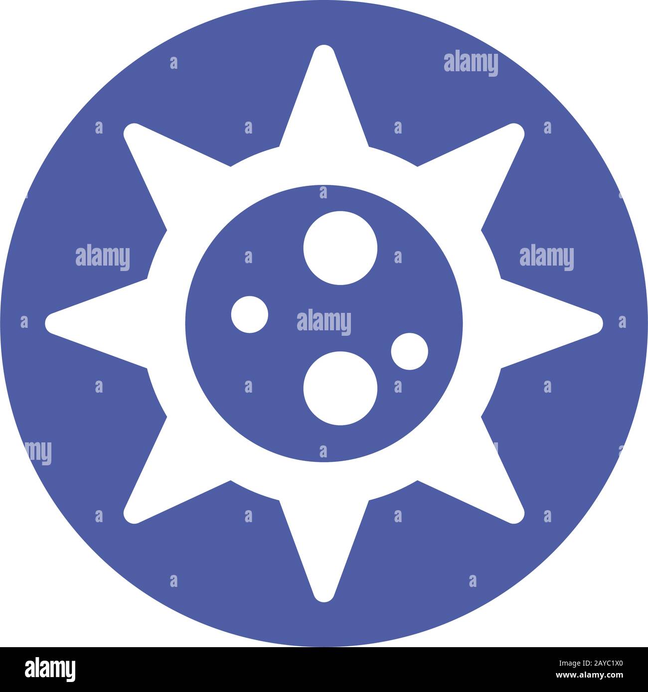 bacteria germ over purple circle and white background, block style icon ...