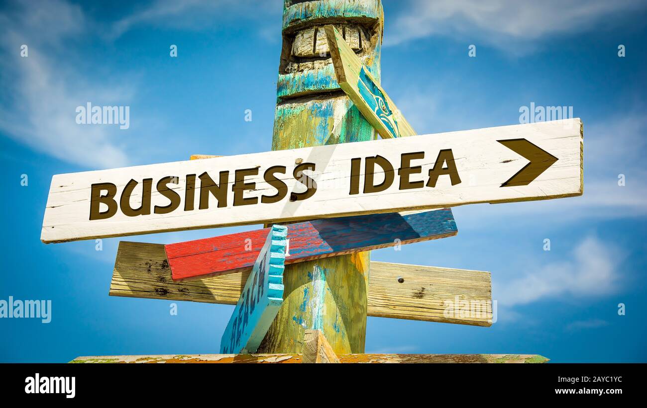 Street Sign to Business Idea Stock Photo - Alamy