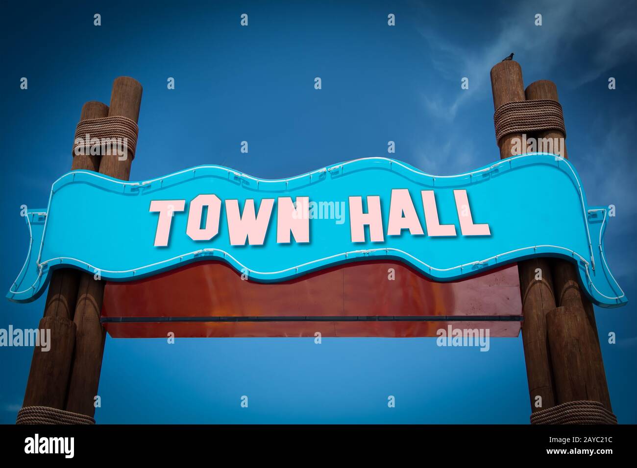 Street Sign to Town Hall Stock Photo - Alamy