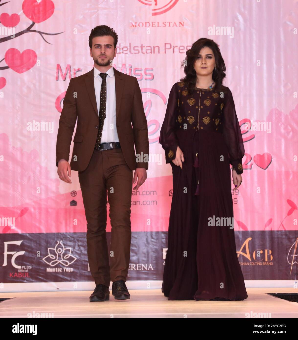 Kabul, Afghanistan. 14th Feb, 2020. Afghan models walk on stage during ...