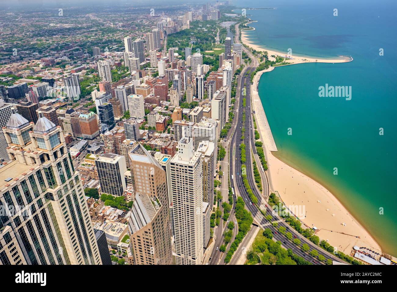 Chicago city aerial view Stock Photo - Alamy