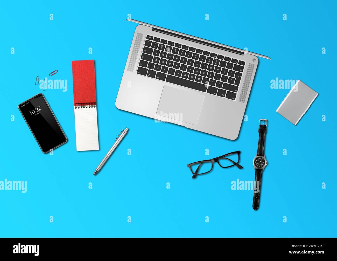 Office desk smartphone blue screen hi-res stock photography and images ...