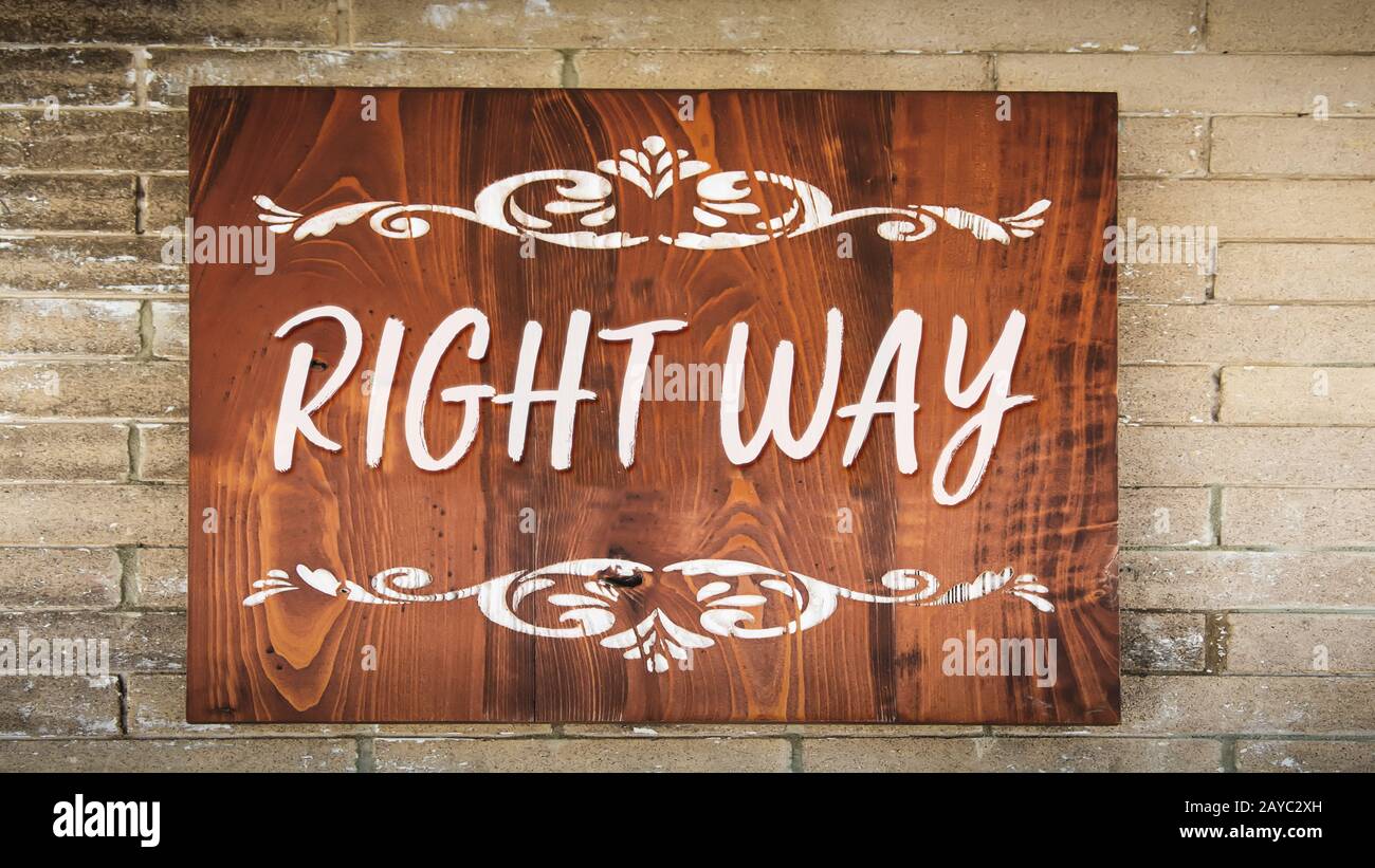 Street Sign Right Way Stock Photo - Alamy