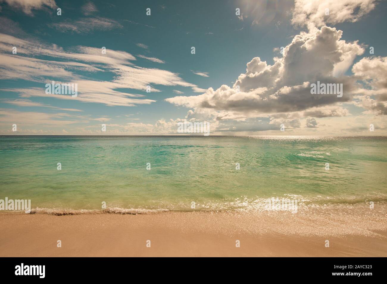 Retro style image of tropical island beach Stock Photo - Alamy