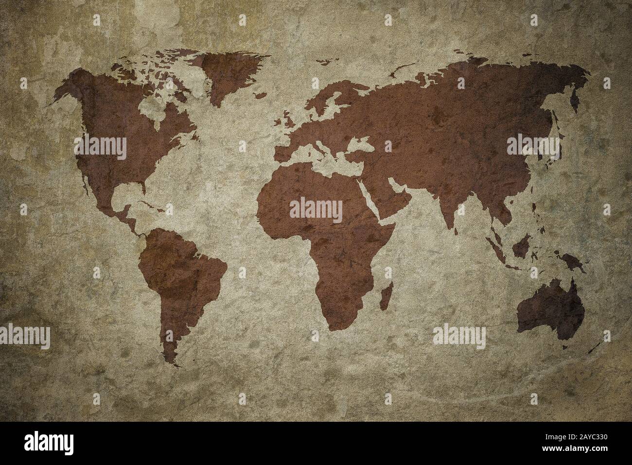 grunge map of the world Stock Photo - Alamy