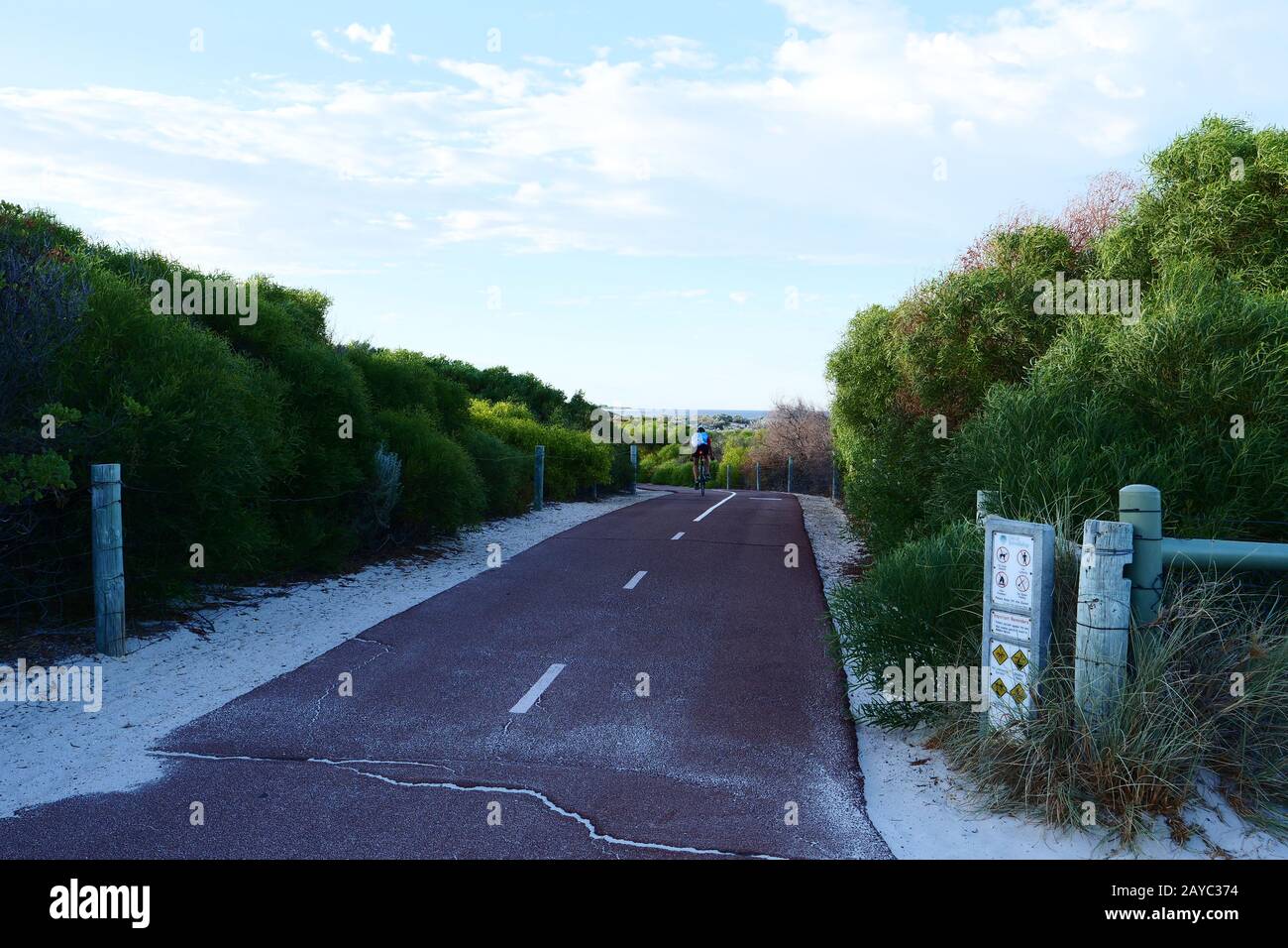 Cycle and foot path seen along the cost of Perth, Western Australia ...