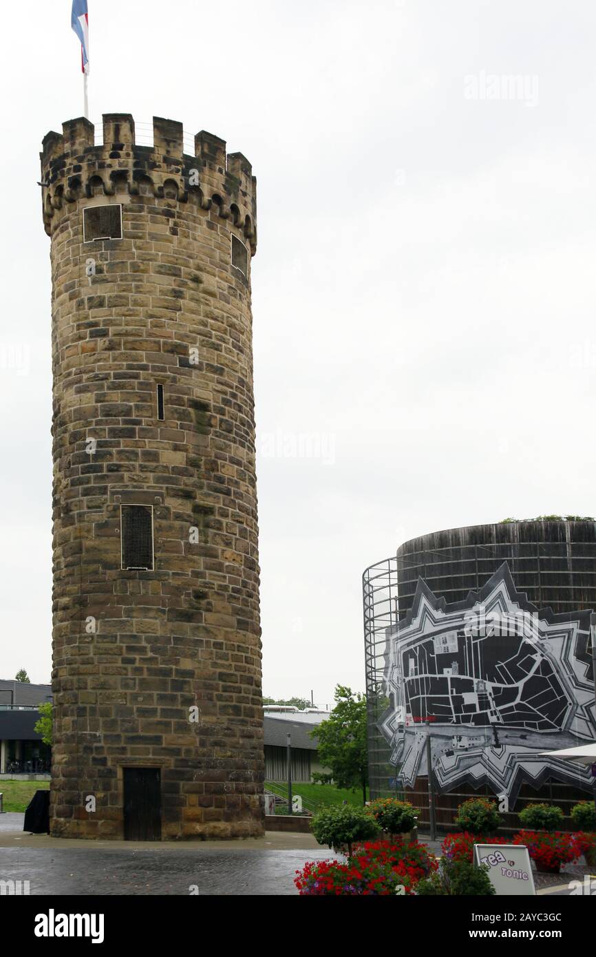 stronghold tower, remnant of the medieval town fortification Stock ...