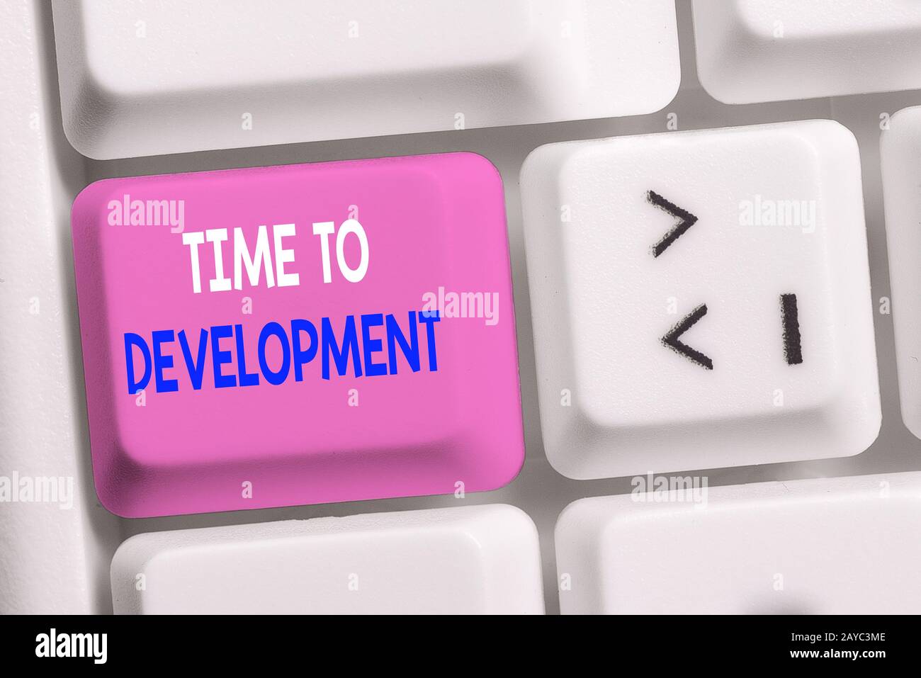 Handwriting text writing Time To Development. Concept meaning a length ...