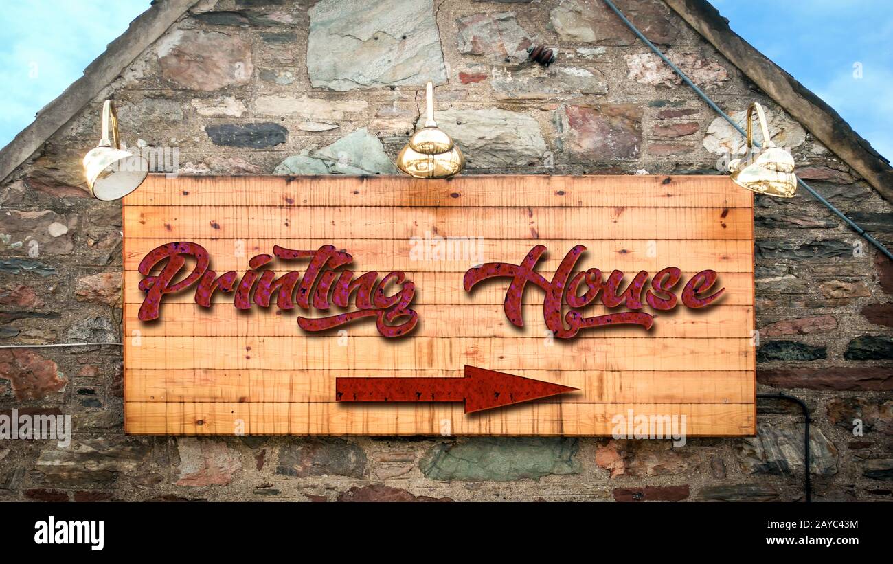 Street Sign PRINTING HOUSE Stock Photo - Alamy