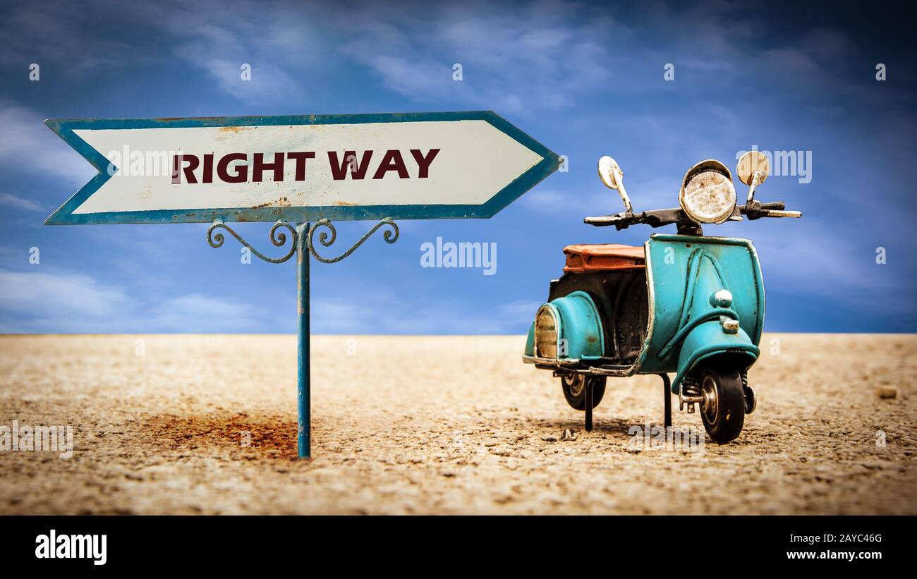 Street Sign Right Way Stock Photo - Alamy