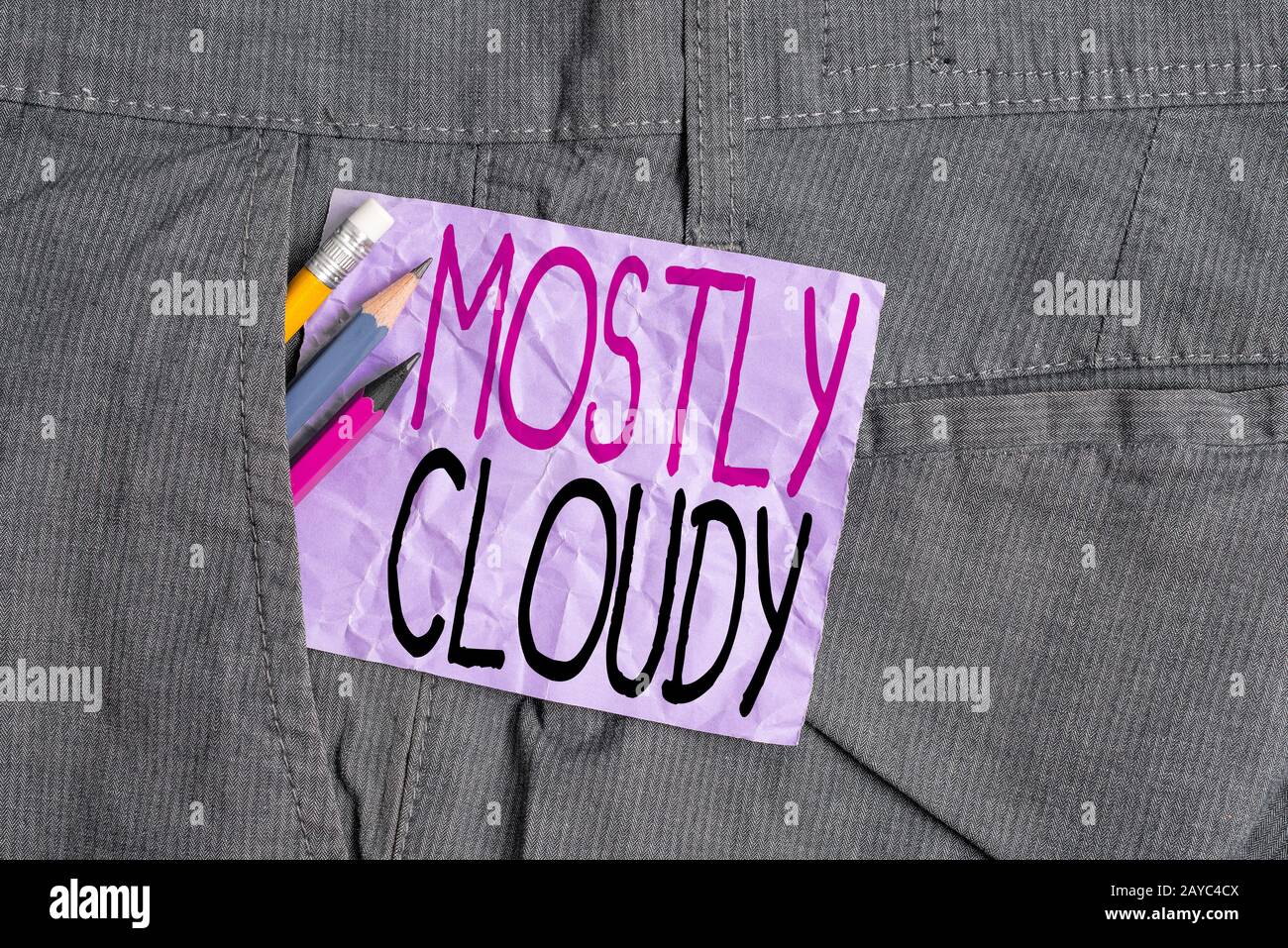 Conceptual hand writing showing Mostly Cloudy. Business photo text ...