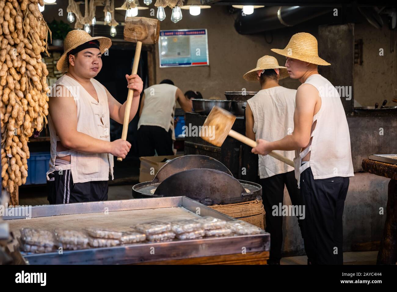 Preparation of a street food snacks in Xian Stock Photo - Alamy