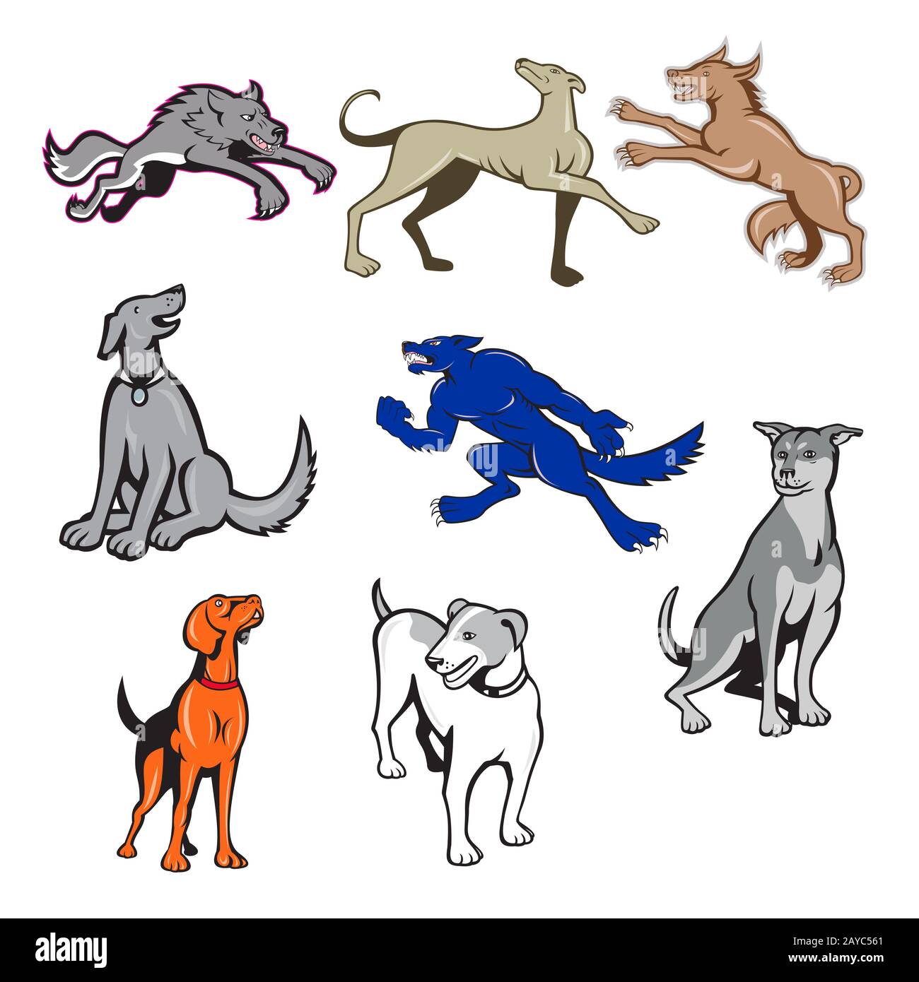 Canine Cartoon Set Stock Photo - Alamy