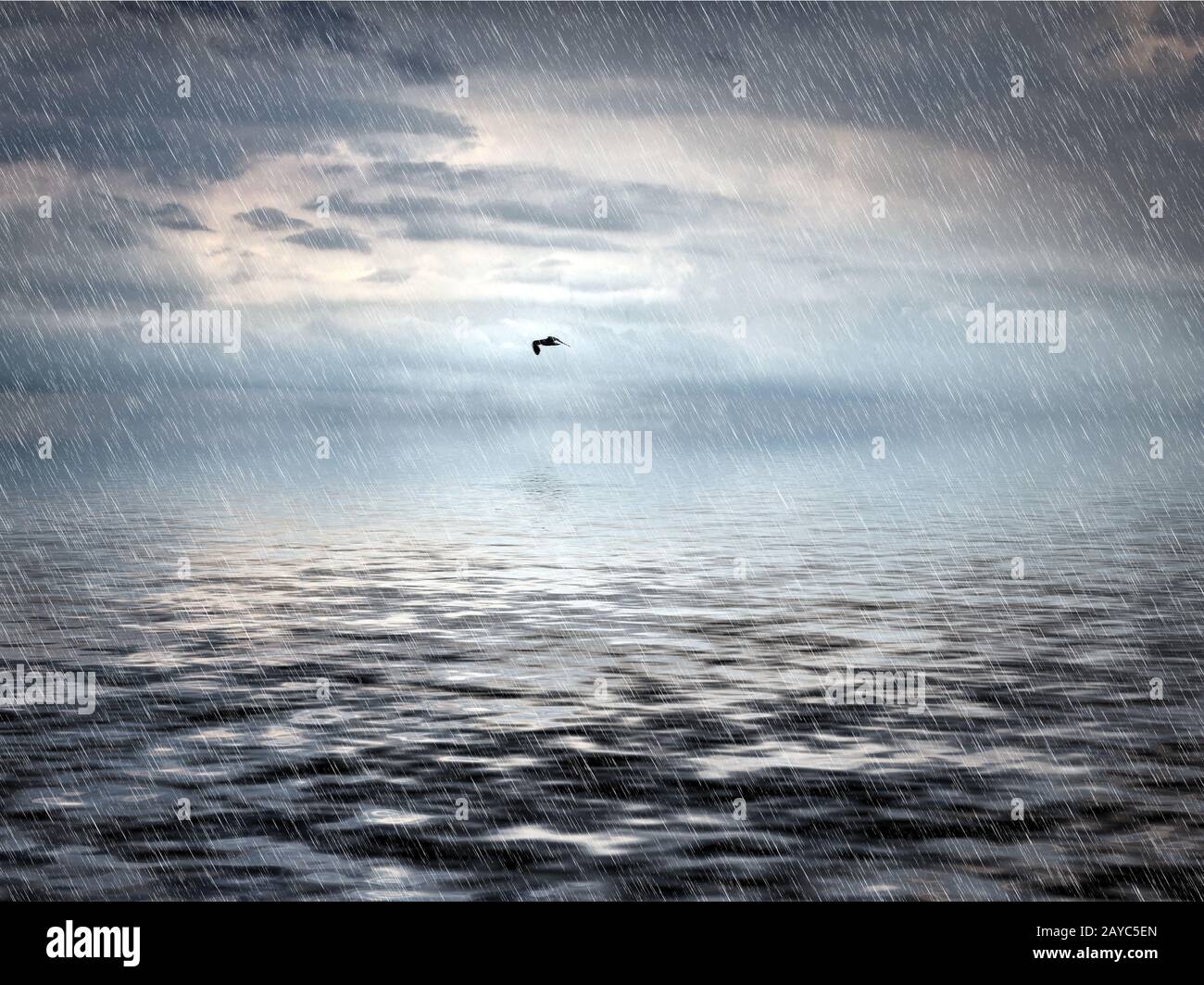 Rain storm on sea hi-res stock photography and images - Alamy