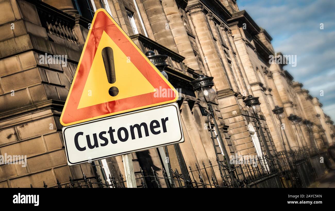 Street Sign to Customer Stock Photo - Alamy