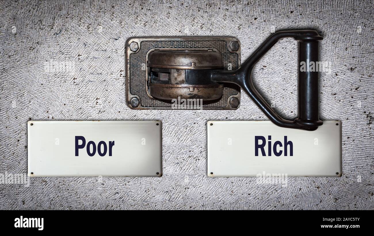 Wall Switch Rich versus Poor Stock Photo - Alamy
