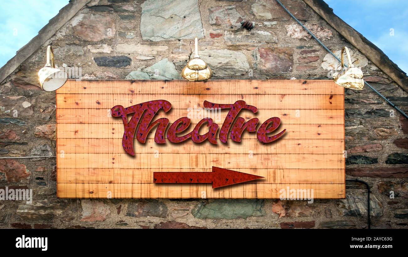 Open air theatre direction sign hi-res stock photography and images - Alamy
