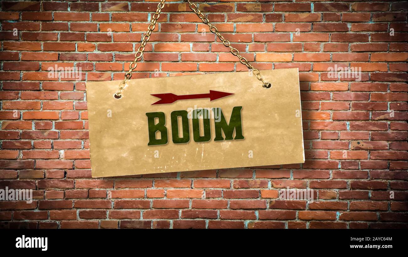 Street Sign to Boom Stock Photo - Alamy