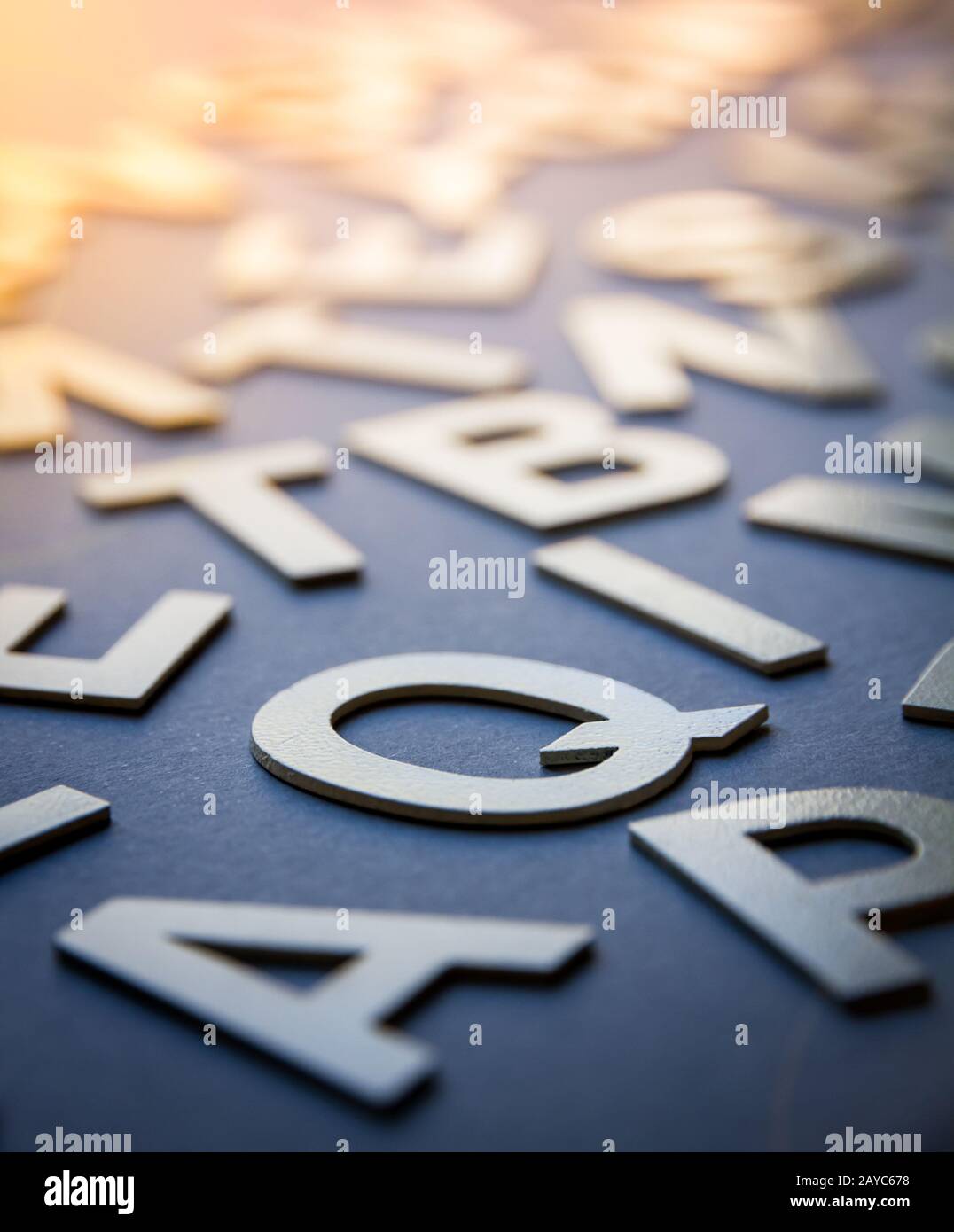 Mixed letters pile closeup photo Stock Photo - Alamy