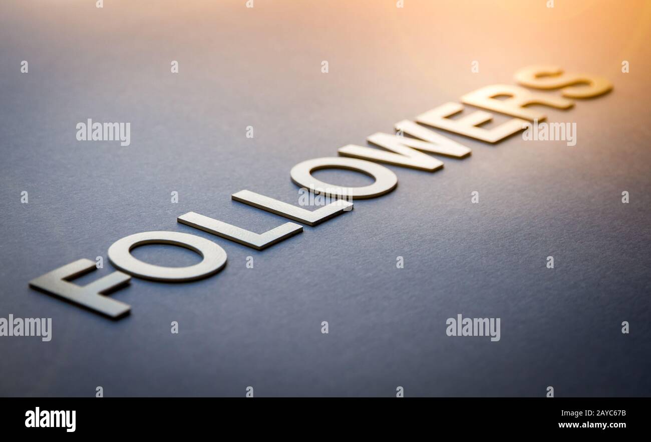 Word followers written with white solid letters Stock Photo - Alamy