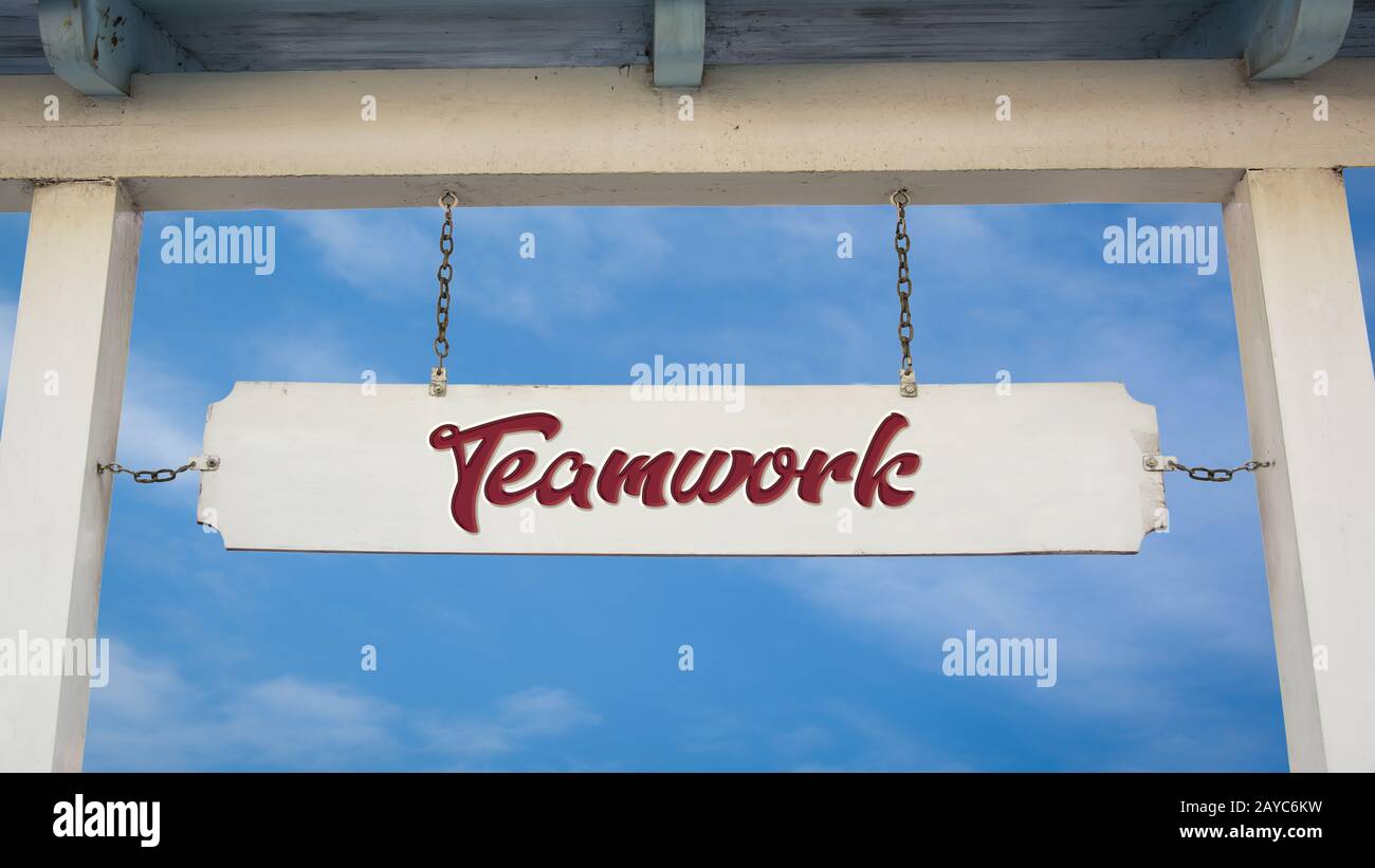 Street Sign to Teamwork Stock Photo - Alamy