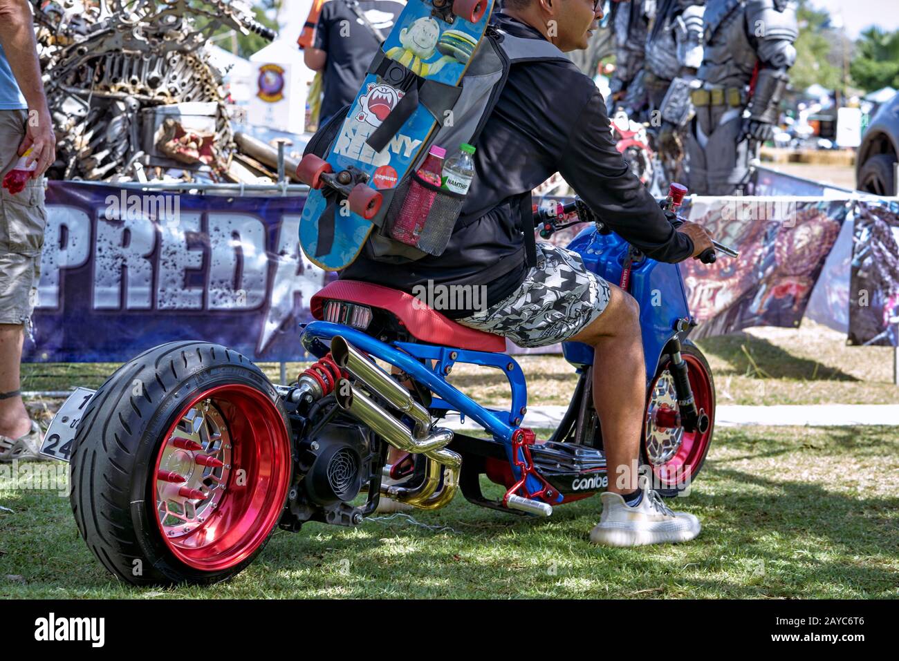 Low rider motorcycle, customised motorbike Stock Photo - Alamy