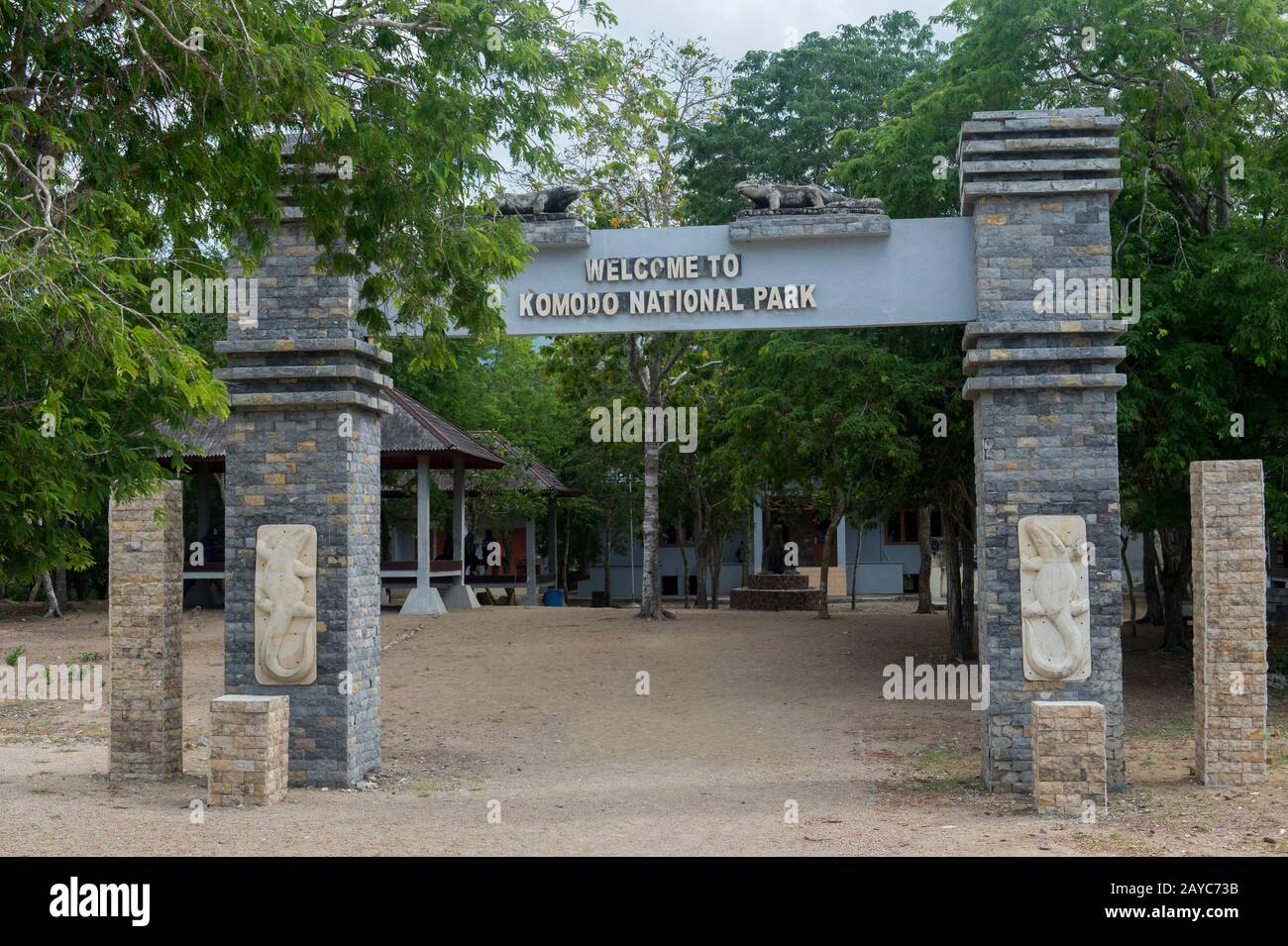 Entrance to Komodo National Park (UNESCO World Heritage Site) on Komodo ...
